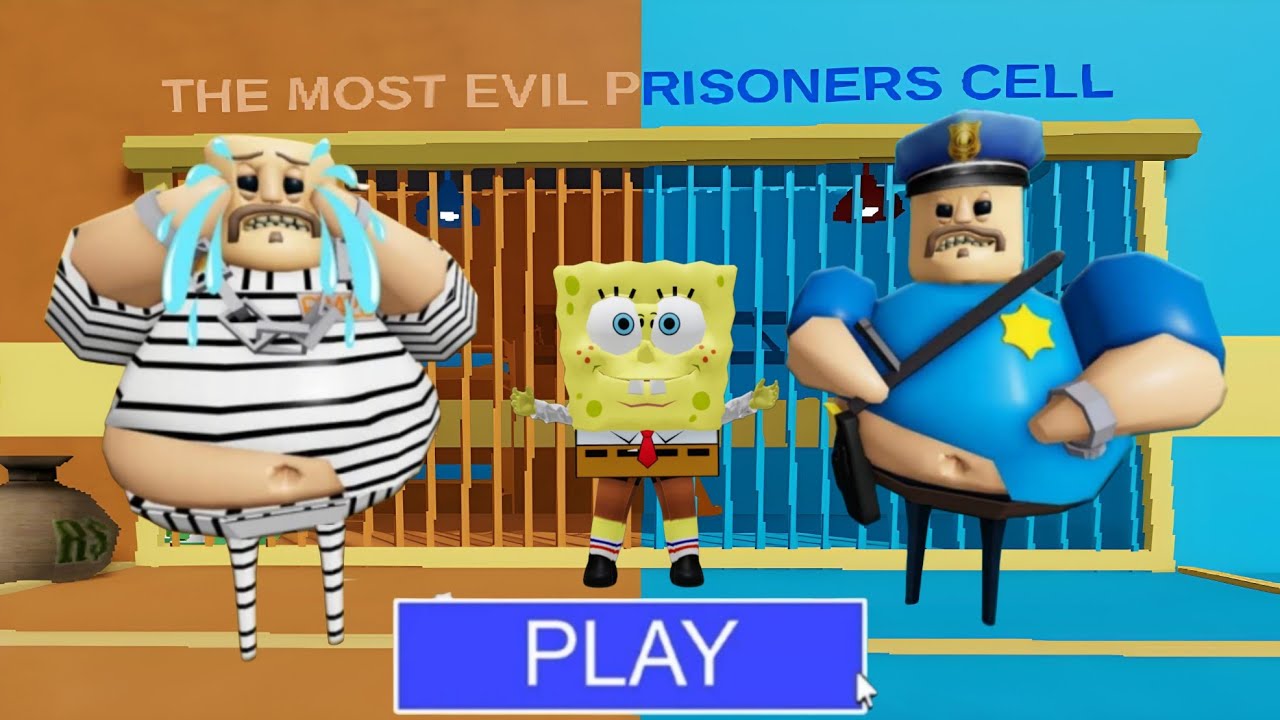 SPONGEBOB SQUAREPANTS ESCAPING FROM PRISONER BARRY VS POLICE BARRY'S ...
