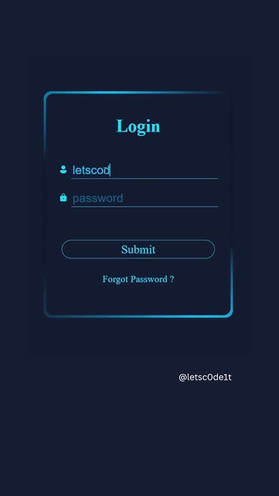 Login Screen Design [ HTML , CSS ] #shorts - YouTube
