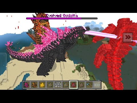 EVOLVED Godzilla Mod Minecraft Addon Bedrock PE - YouTube