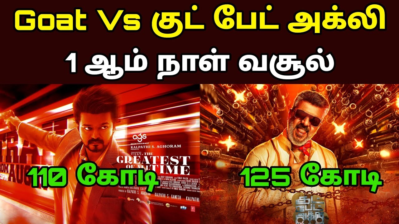 Good Bad Ugly Vs Goat Movie 1st Day Box Office Collection Reports ...