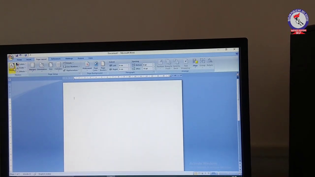 RPS class 5 computer ch 4 adjusting page margins in ms word - YouTube