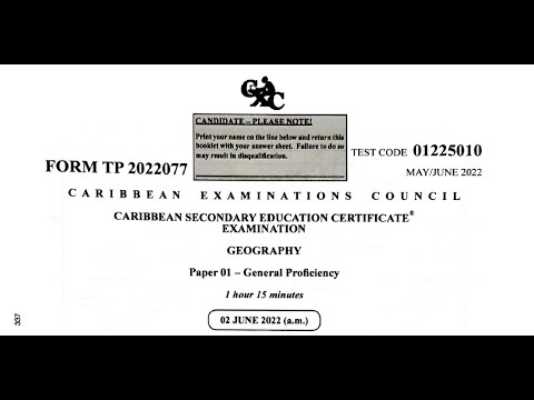 2022 Geography CSEC Paper 1 - YouTube
