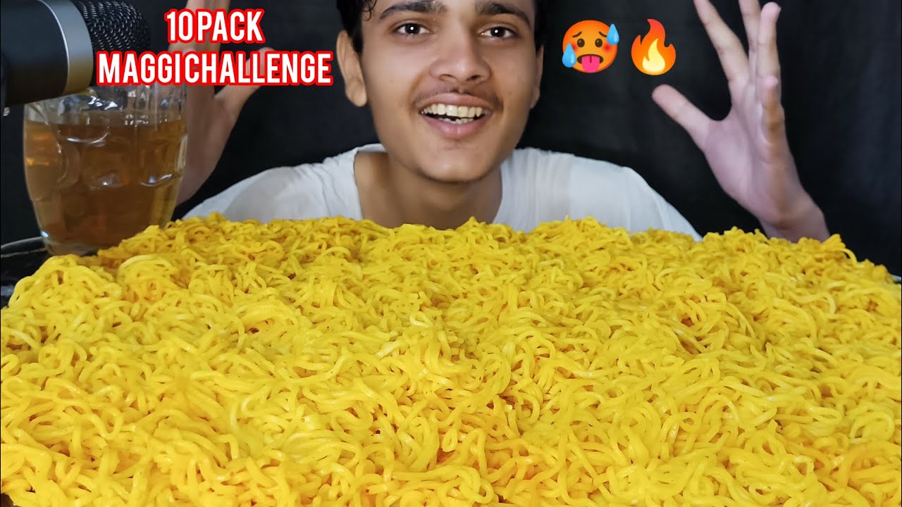 10 PACKET HOT AND SPICY 🔥 MAGGI EATING CHALLENGE | EATING MAGGI | MAGGI ...