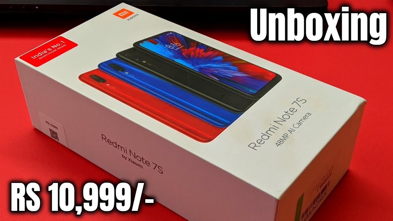 REDMI NOTE 7S UNBOXING | RUBY RED | RETAIL UNIT | CAMERA SAMPLES - YouTube