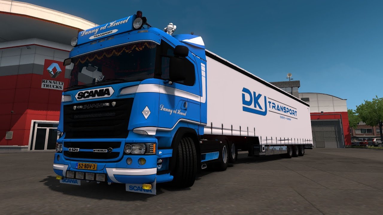 ETS2 - Scania R520 Dann vd Heuvel + Trailer DKJ - YouTube