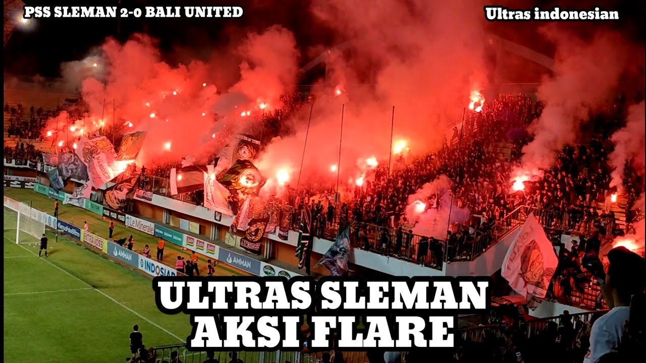 CELEBRATION SLEMAN 💥 PSS SLEMAN VS BALI UNITED AKSI MENYALAKAN FLARE ...