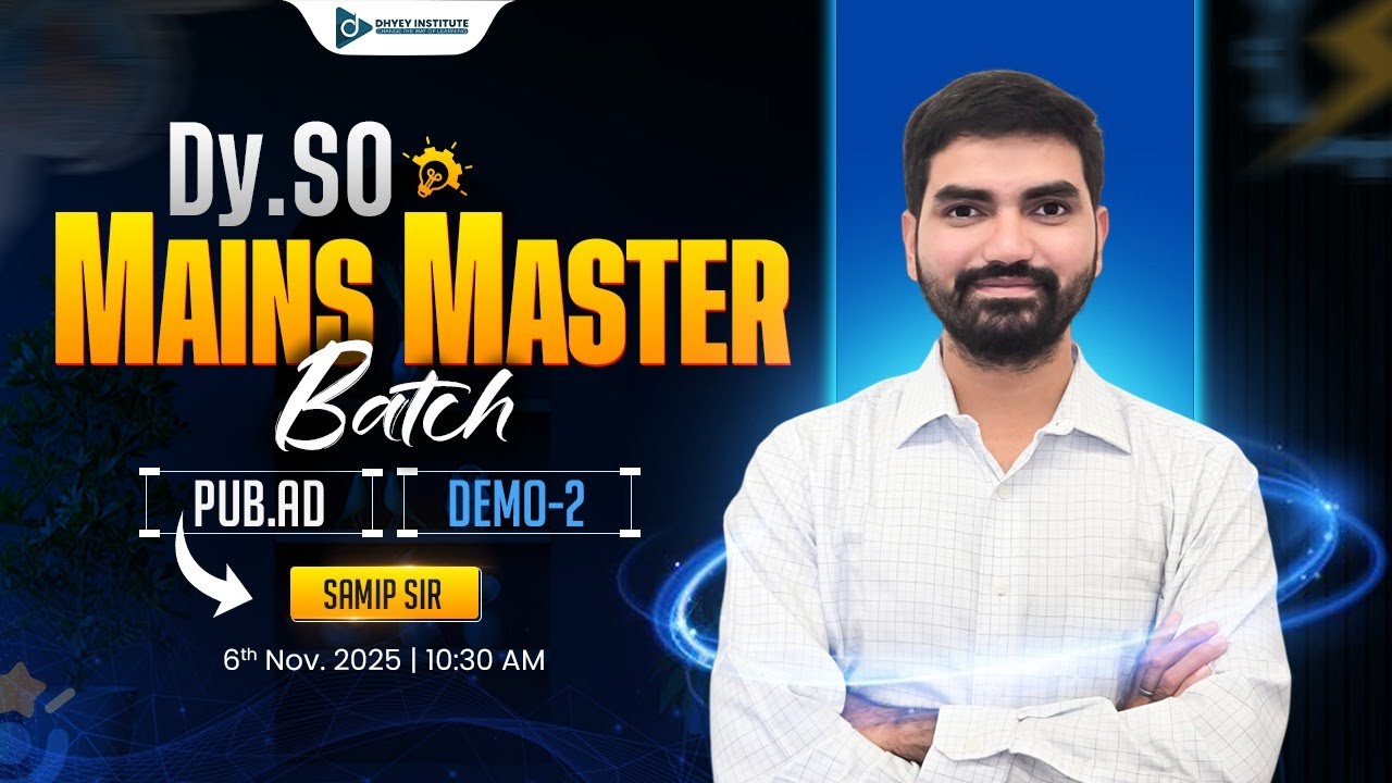 PUBAD | DEMO LEC-02 | DYSO MAINS MASTER BATCH | DHYEY LIVE - YouTube