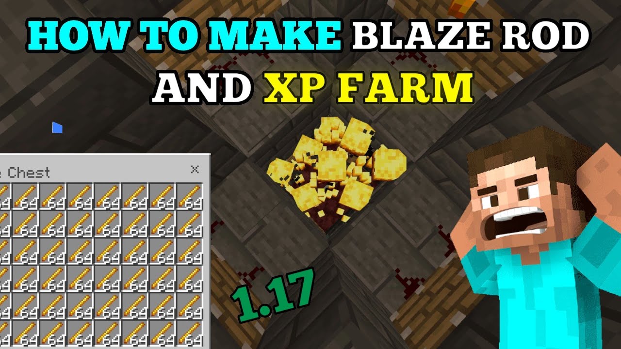 SIMPLE 1.17 AUTOMATIC BLAZE FARM TUTORIAL in Minecraft Bedrock (MCPE ...