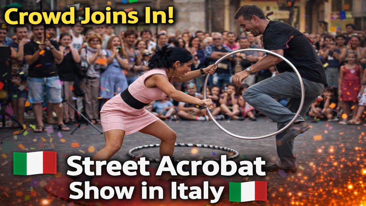 Incredible Street Acrobat Show in Italy 🇮🇹 Crowd Goes Crazy! - YouTube