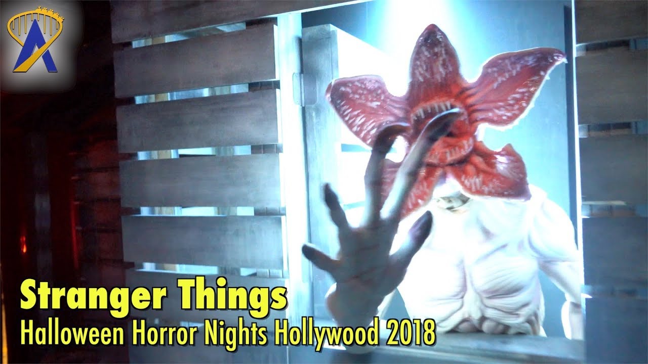 Stranger Things maze at Halloween Horror Nights Hollywood 2018 - YouTube