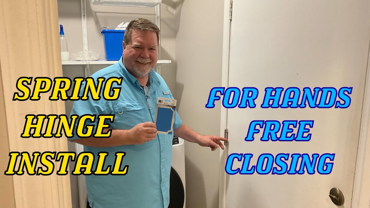 How to Install a Spring Hinge - Pulls doors shut behind you. - YouTube