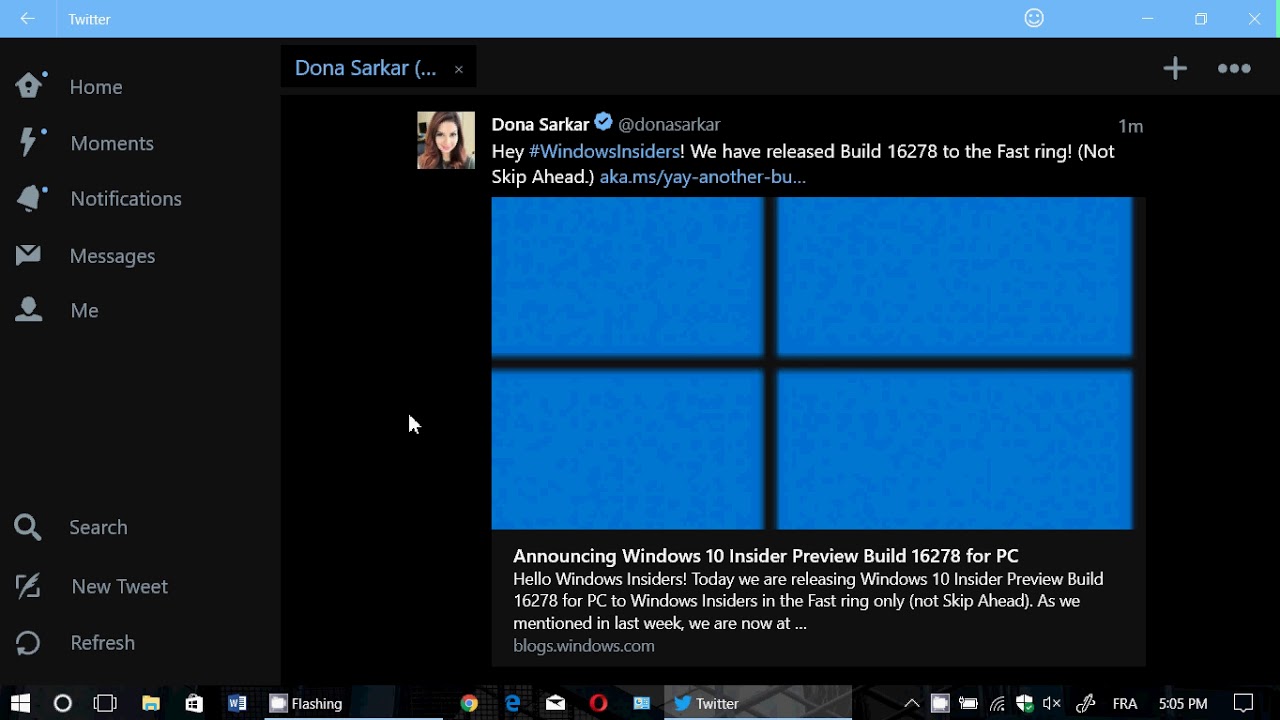 Windows Insider build 16278 available fast ring August 29th 2017 - YouTube