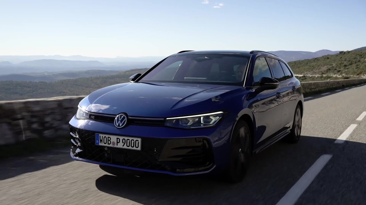 The all-new Volkswagen Passat in Reef Blue Metallic Driving Video - YouTube