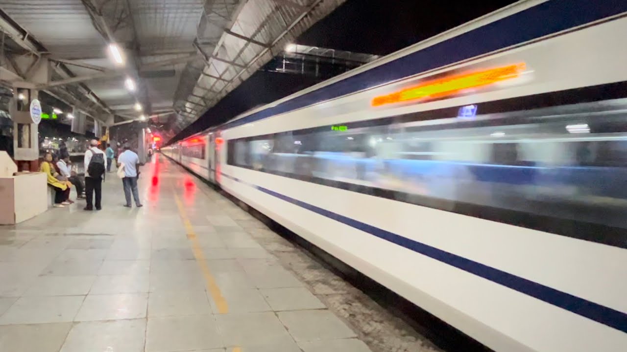 HIGH SPEED ACTION Vande Bharat FLAT 130KMPH AT Kelve Road !!!!! - YouTube