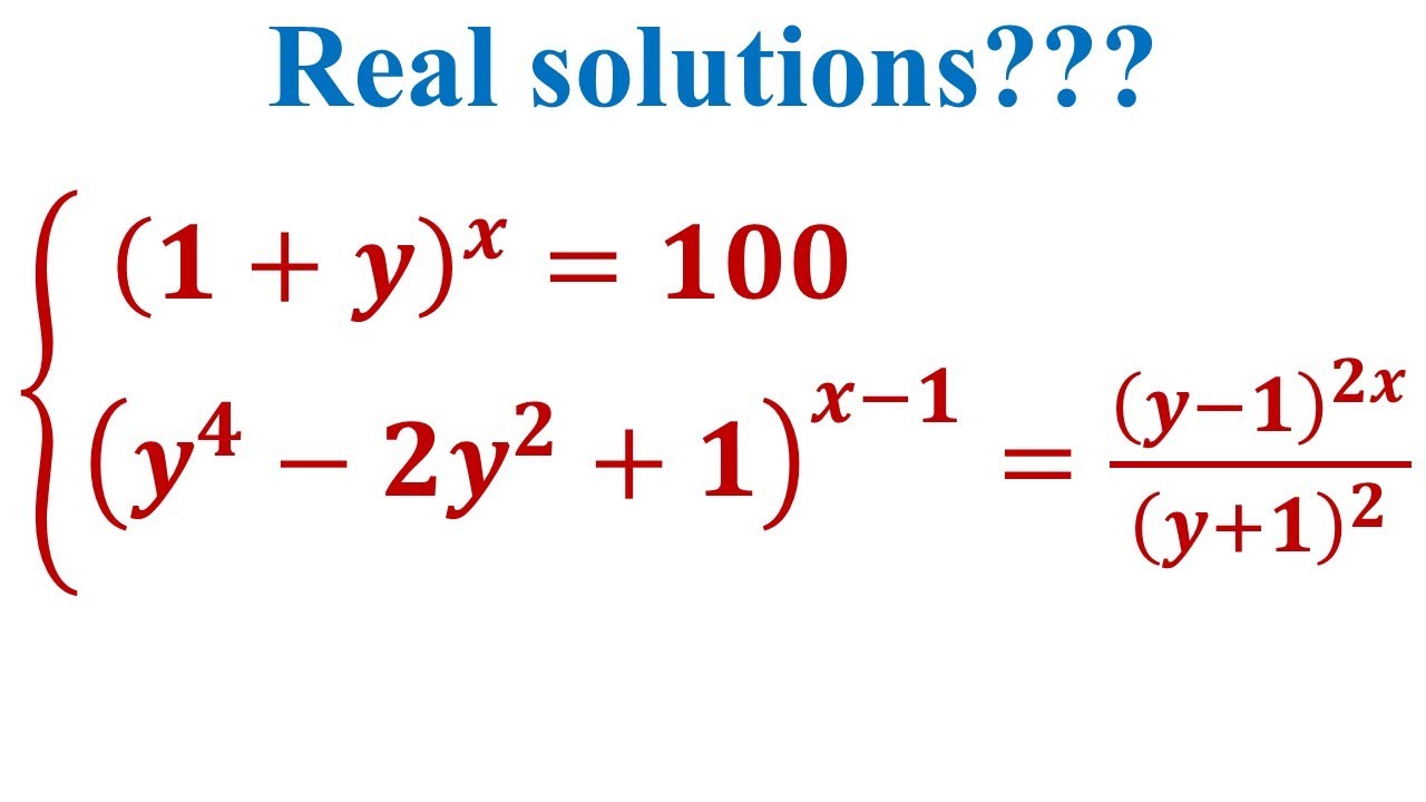 Solving an interesting exponential system of equations - YouTube