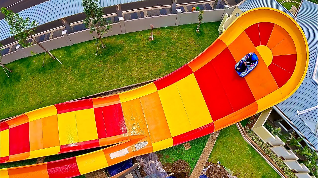 Water Slides at Wahoo Waterworld Bandung in Indonesia - YouTube