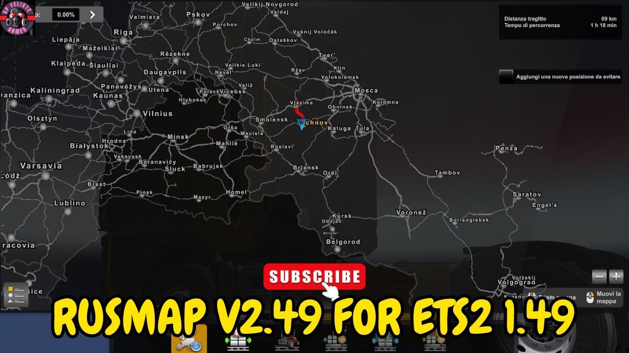RUSMAP 2.49 FOR EURO TRUCK SIMULATOR 2 1.49 - YouTube