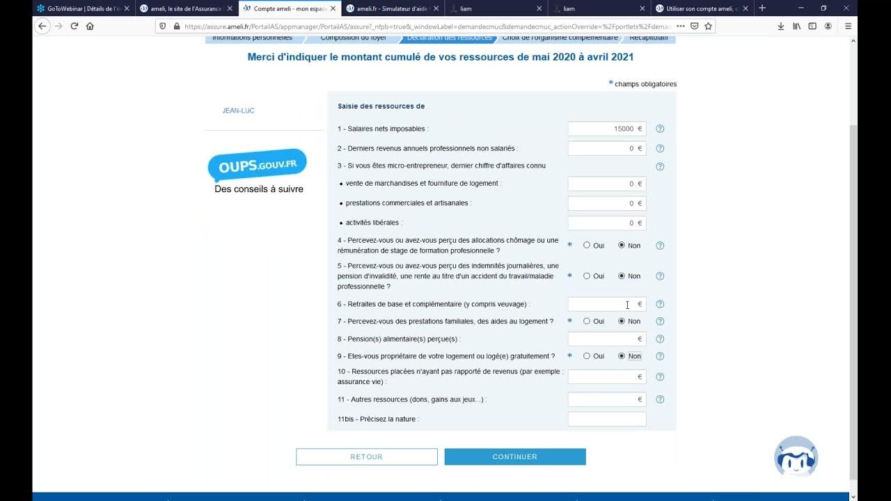 Comment réaliser une demande de complémentaire santé solidaire en ligne - YouTube