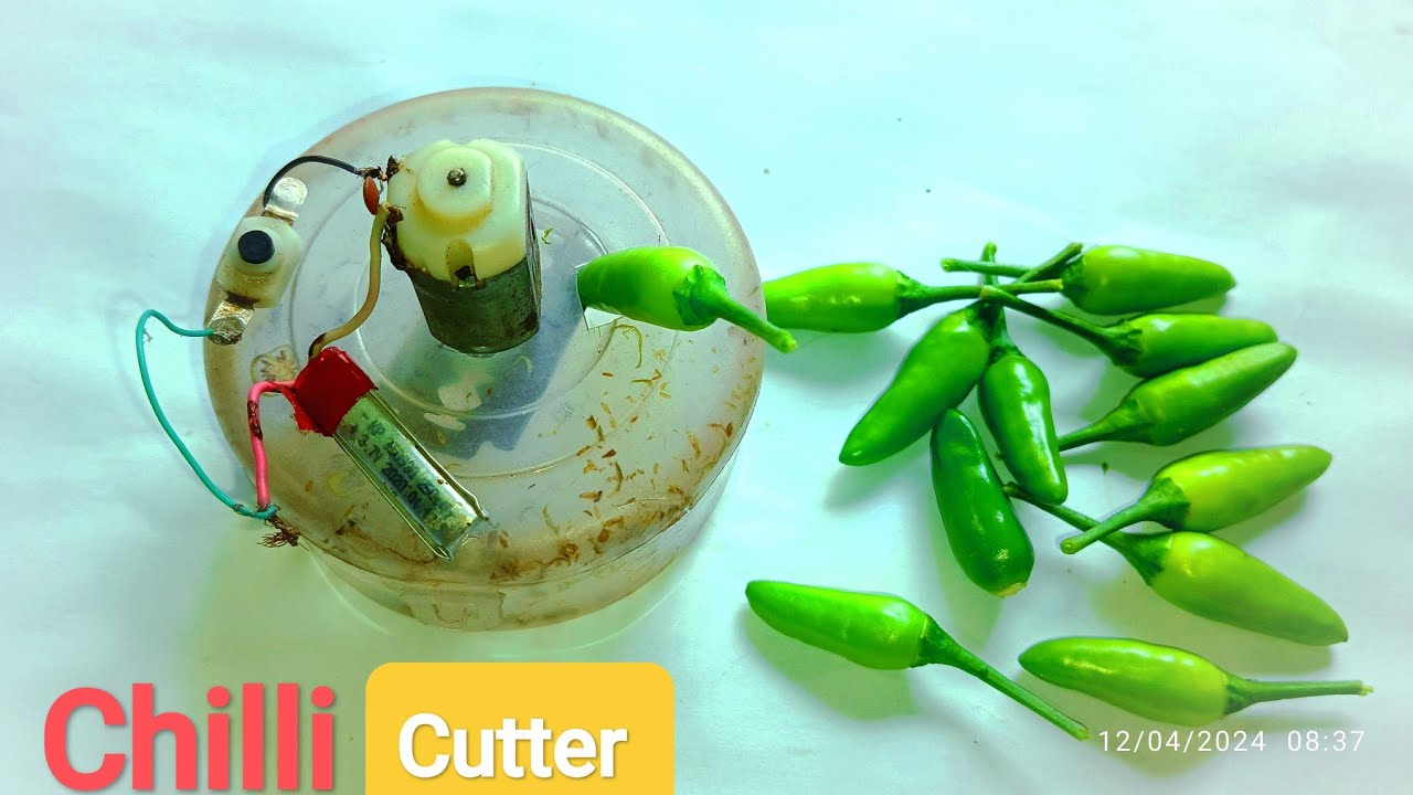 chilli cutter//how to make chilli cutter with DC motor//2024 ...