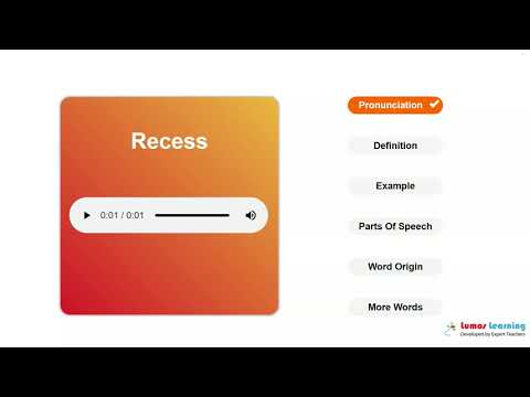 RECESS - Definition, pronunciation, grammar, meaning - Practice grade 8 ...
