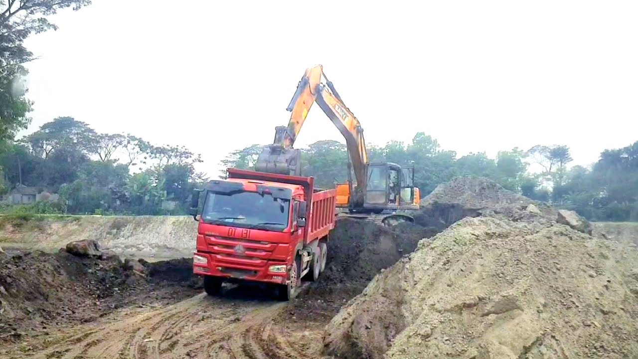 SANY Excavators SY210 Loading SINO Dump Truck | Heavy Equipment ...