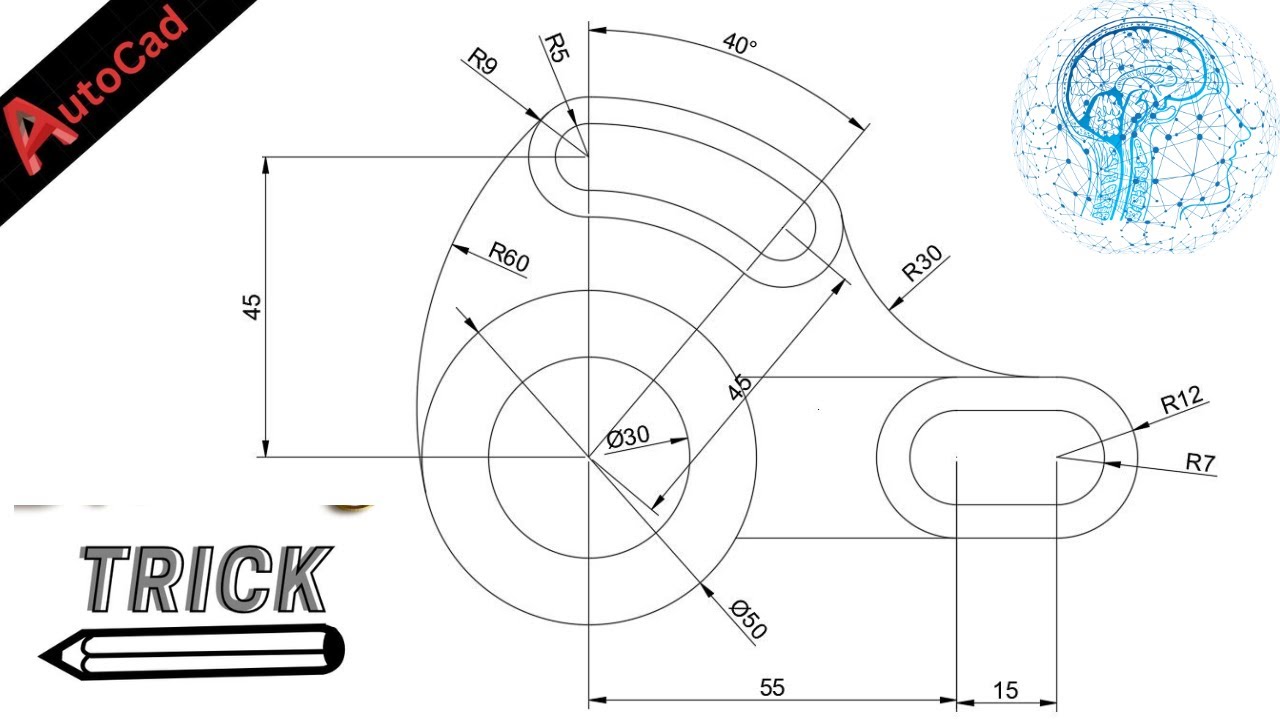autocad 2d mechanical drawing practice tutorial with dimensions # ...