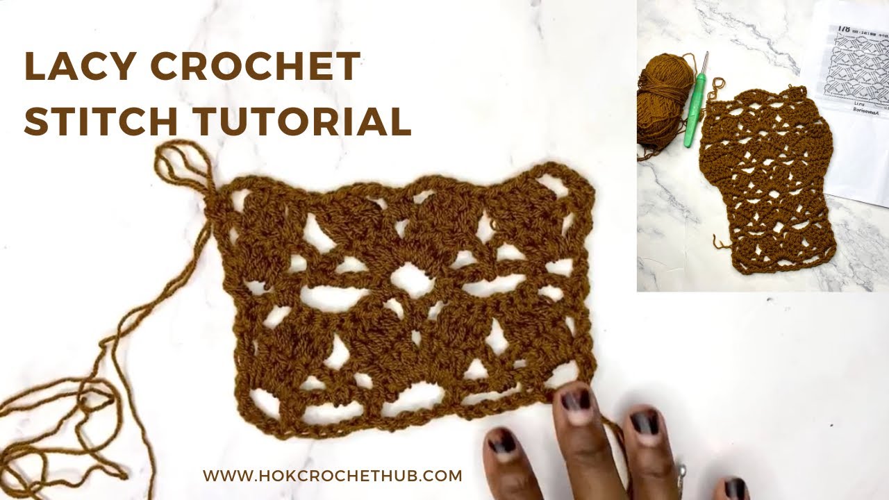 Crochet lace | Lacy crochet stitch tutorial | crochet stitch for summer ...