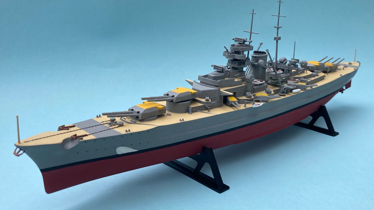 Airfix Bismarck 1/600 scale battleship model kit - YouTube