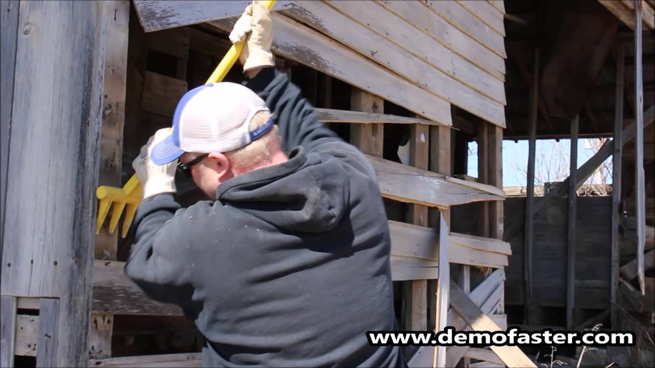 Barn siding tear-off - YouTube