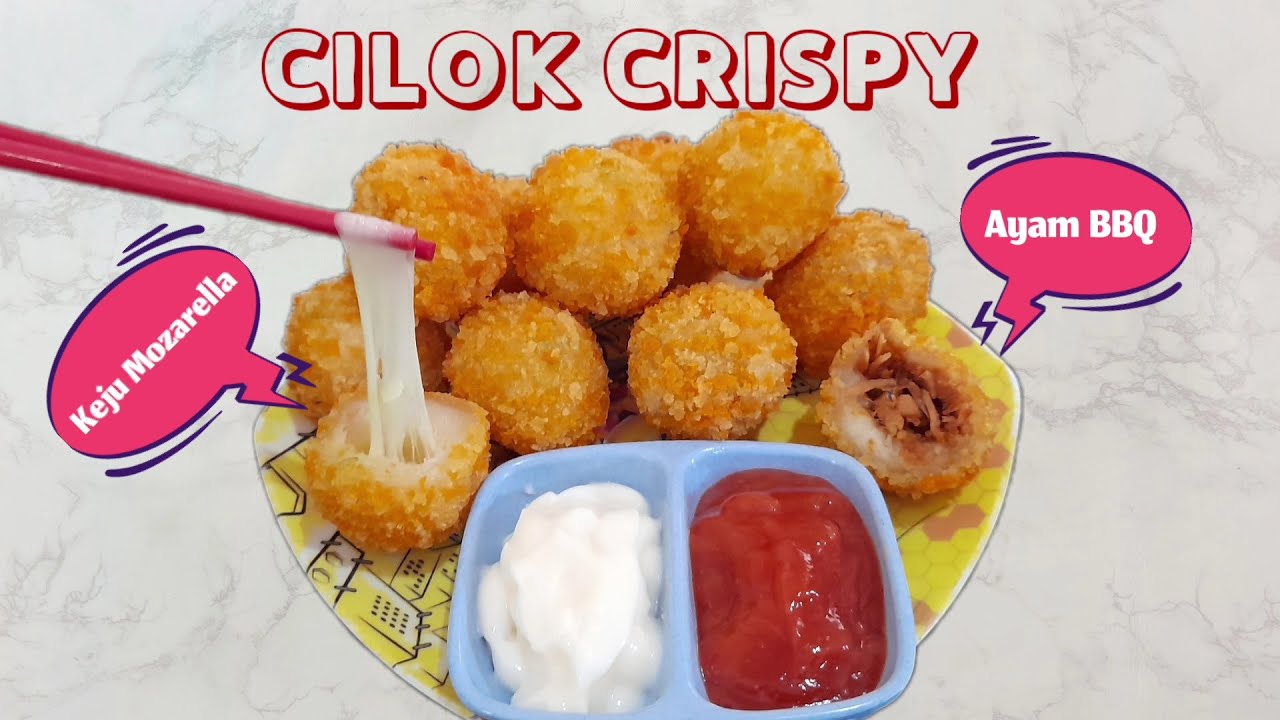 CILOK CRISPY ISI AYAM BBQ DAN KEJU MOZARELLA | CEMILAN GURIH DAN KENYAL JADI SATU - YouTube