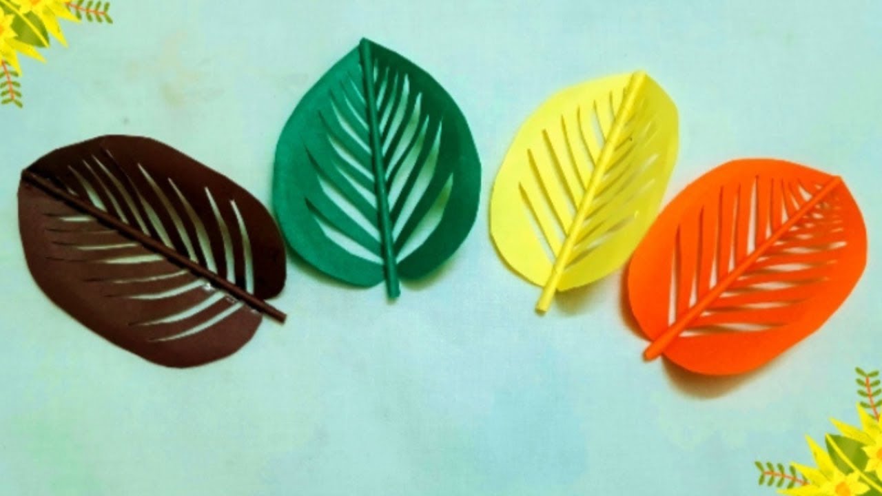 How to Make Beautiful Paper Leaves 🍃 For Flower Making/Paper Craft ...