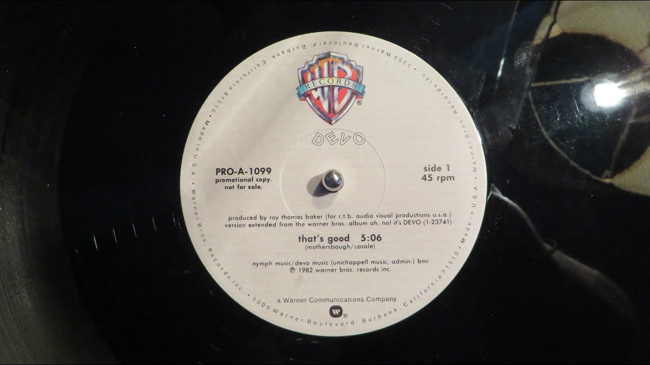 Devo - That's Good* / Speed Racer* / Big Mess - Vinyl 12" Promo Single ...