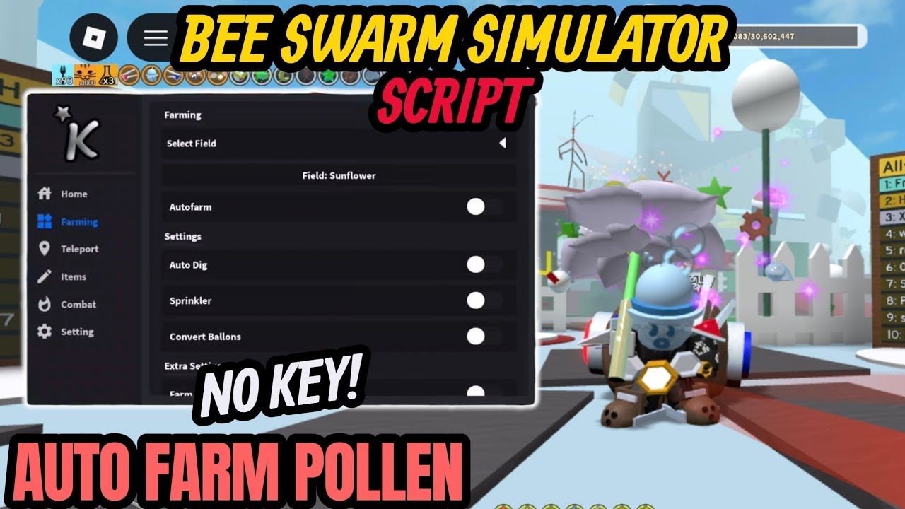 New Bee Swarm Simulator Script! Autofarm, Autofarm Honey, Macro, Atlas ...