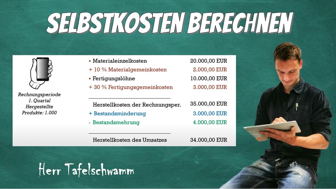 Selbstkosten berechnen - Einfach erklärt - Beispielrechnung mit ...