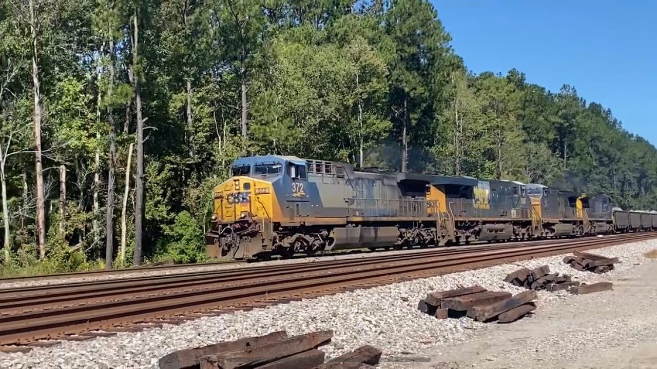 CSX rock train with a hot bearing and 3 fast moving CSX train with different views. #csxstrains ...