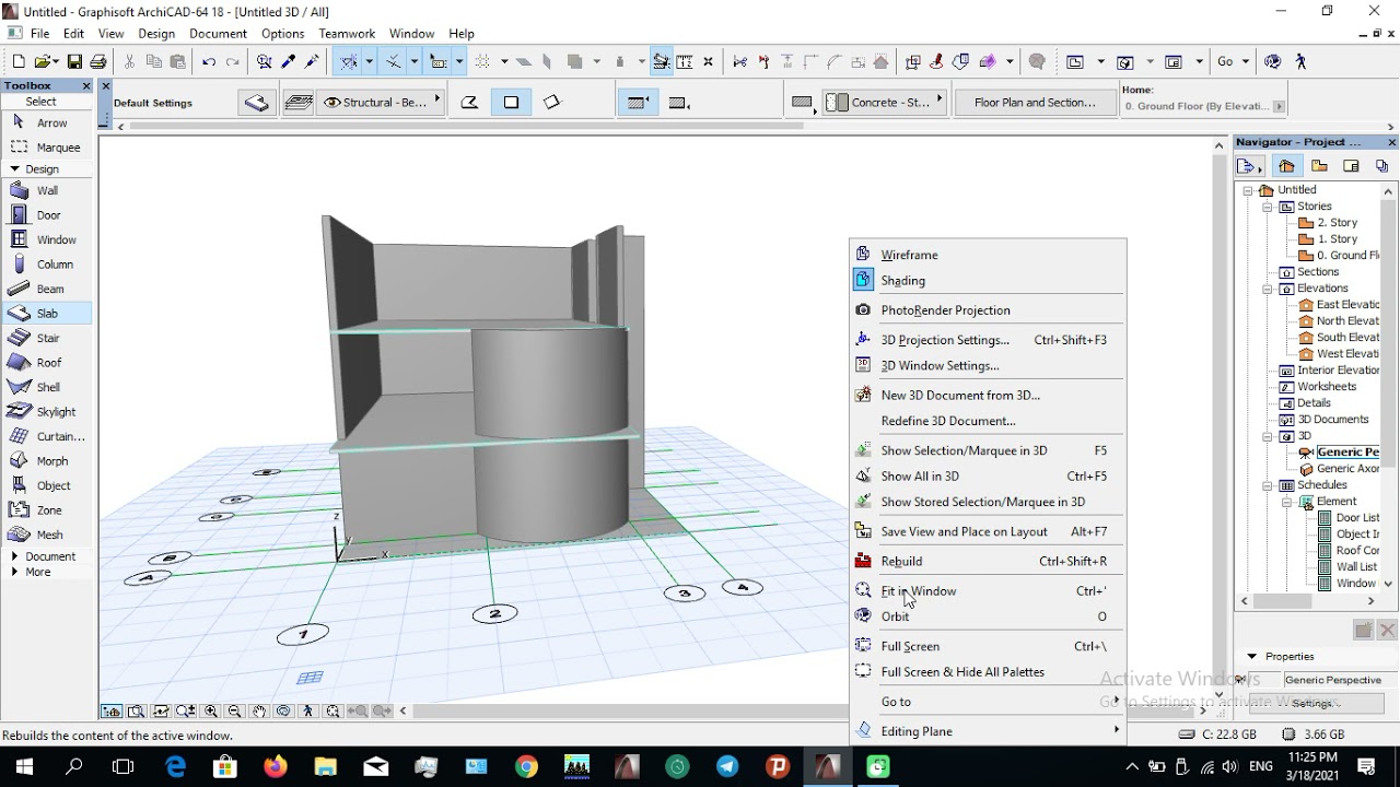 ArchiCAD 18 3D modeling tutorial 1 - YouTube