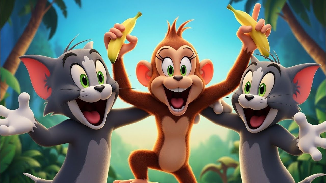 🍌🐒 Tom and Jerry Meet a Funny Monkey! 😂🙈 Jungle Fun Adventure! 🌴 - YouTube