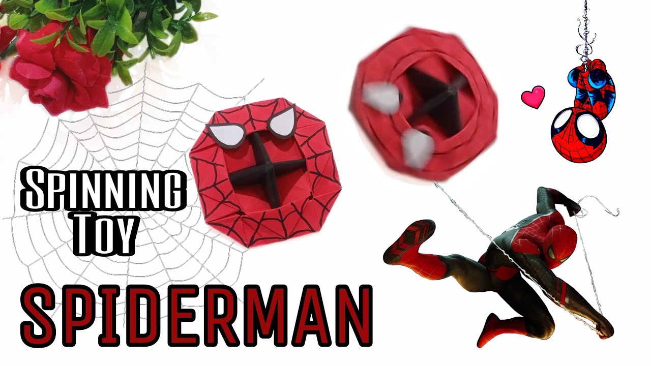 SPIDERMAN | Spinning Toy | Origami | Spinner | Easy Kids Paper Craft | Art & Craft | DIY ...