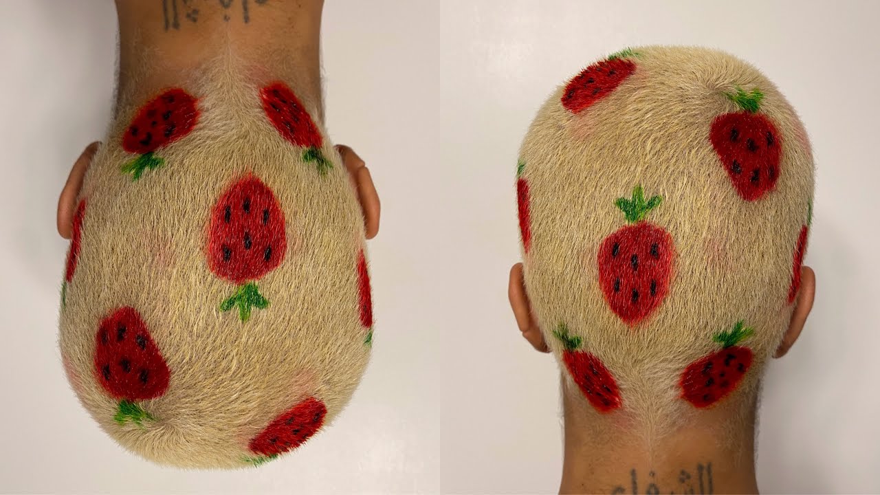 DYEING STRAWBERRIES INTO MY BUZZCUT - YouTube