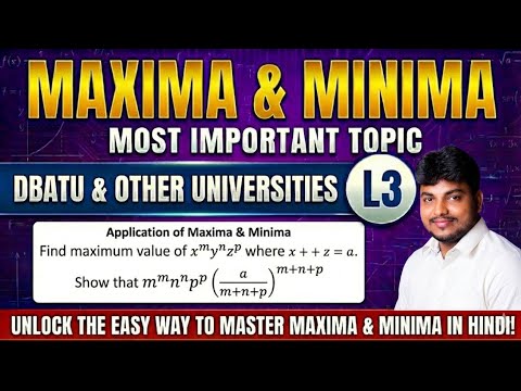 Maxima & Minima | Engineering Mathematics | Complete Concept + Shortcut ...