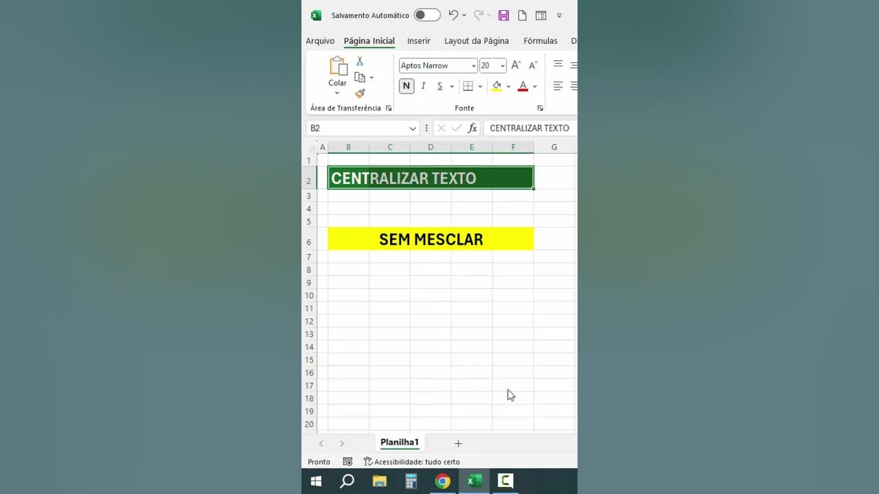 Centralizar Texto no Excel Sem Mesclar as Células | ASSIM É FÁCIL - YouTube