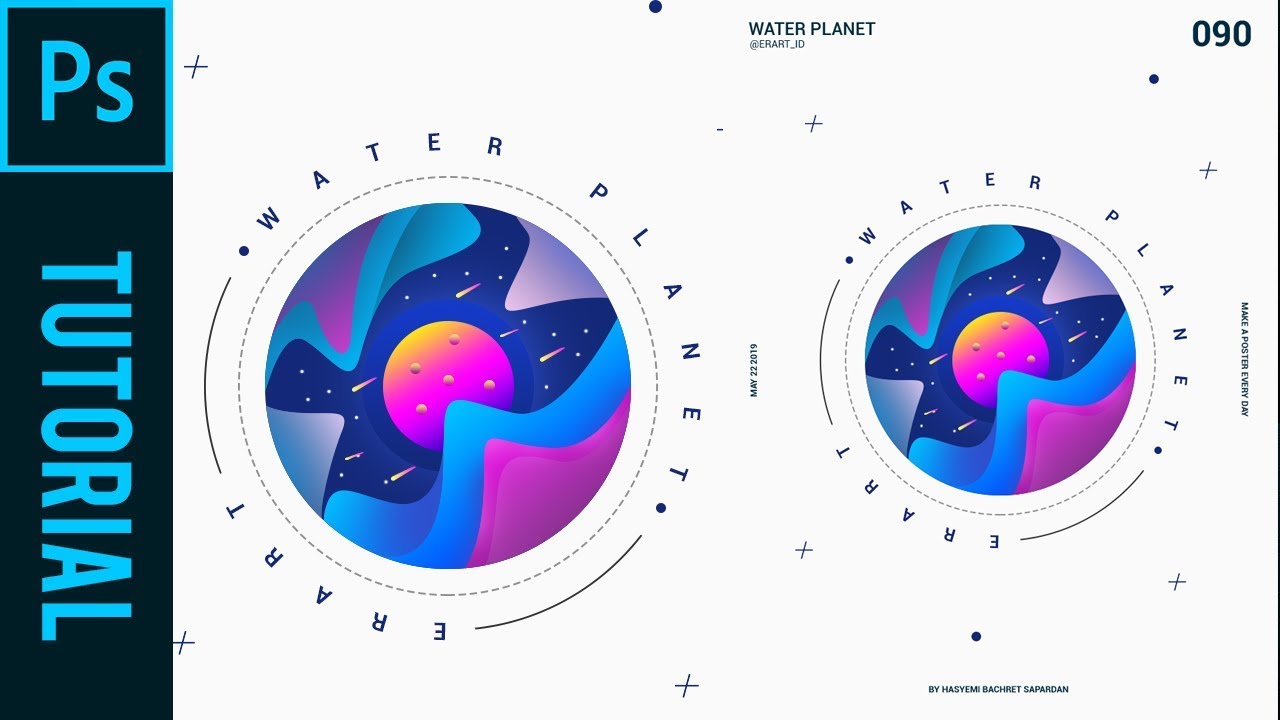 Water Planet Poster ala Brenttton - Tutorial Photoshop CC 2019 - YouTube