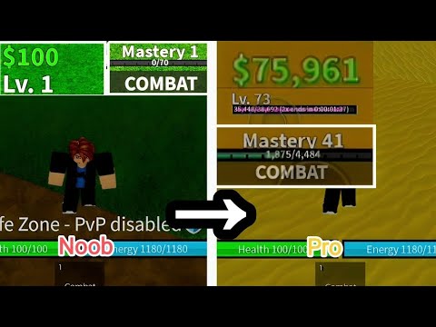 Beating Blox Fruits With Combat! Going To Max Lv. And Unlocking Full