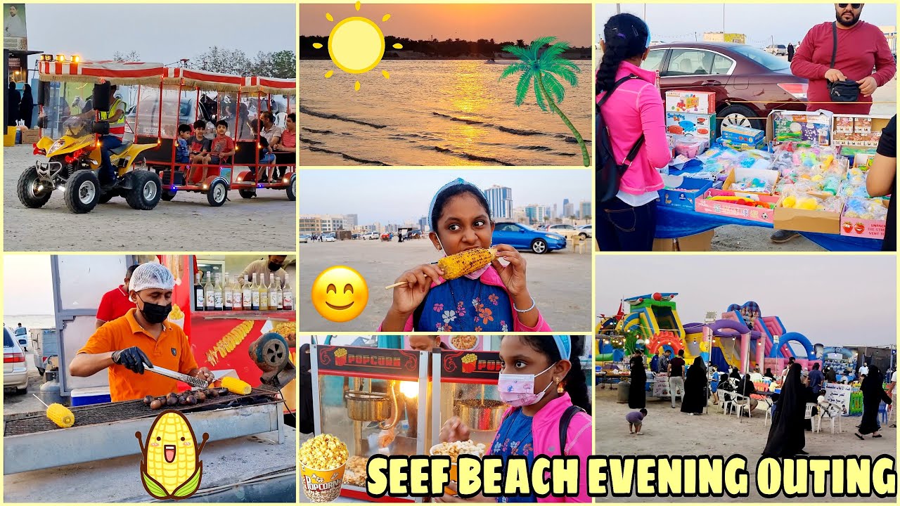 An Evening At The SEEF Beach/Beautiful Sunset | Kids Toys/Fun Rides ...