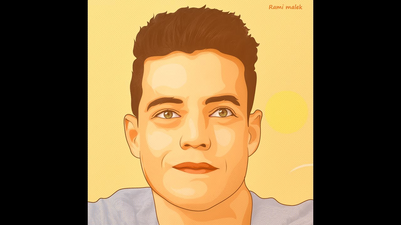 rami malek (vector art) - YouTube