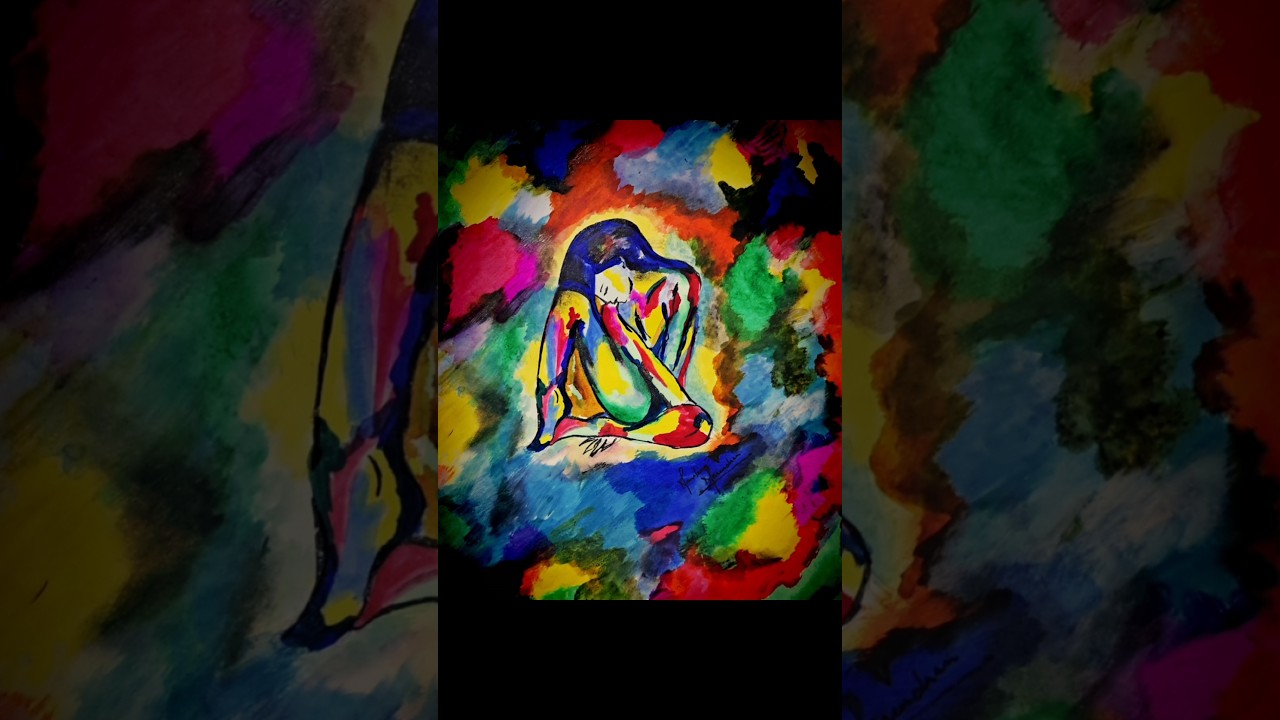 Simple colourful portrait #colourful #lady - YouTube