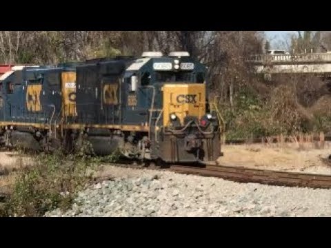 [CSXT] [6085] EMD GP38-2S & 2628 EMD GP38-2 Comes Off The FT Junction Spur W/1 Car In F.NC - YouTube