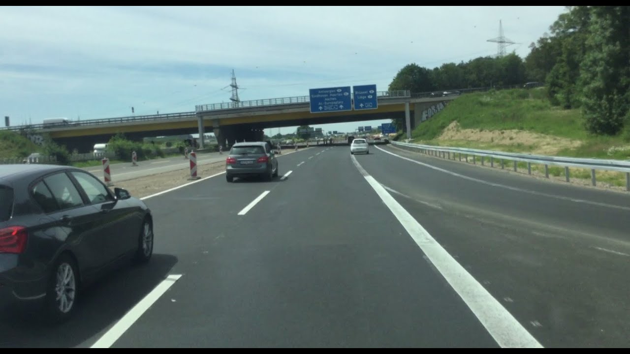 Autobahn A4/A44/A544 AK Aachen 10:06:2016 - YouTube