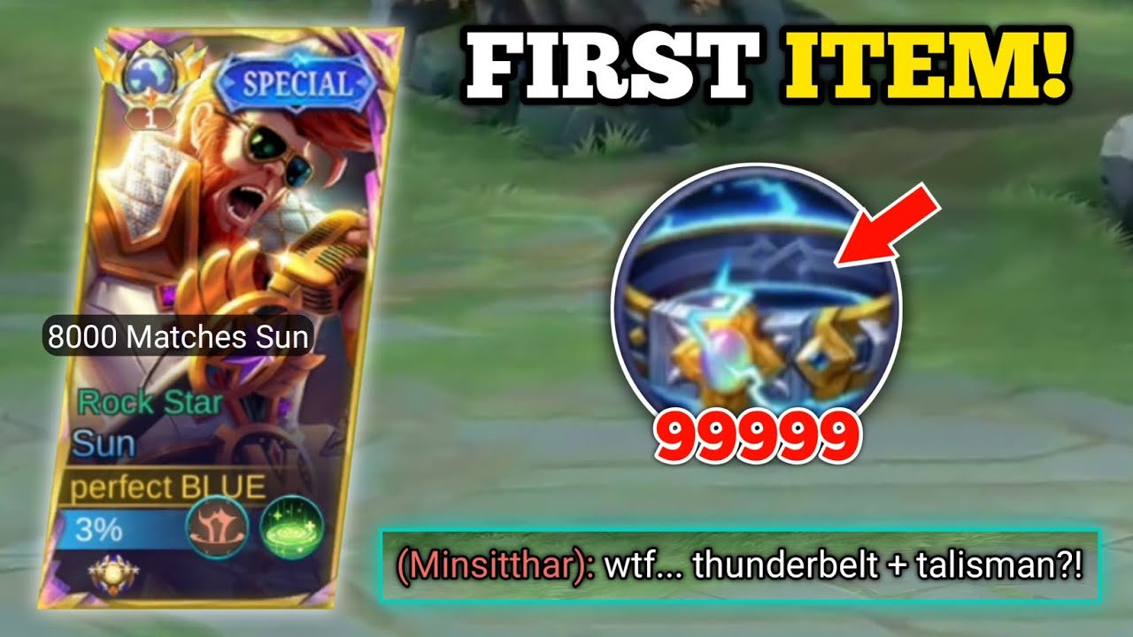 SUN FIRST ITEM THUNDERBELT IS TOO TANKY IN LATE GAME!‼️ (must try!😱 ...