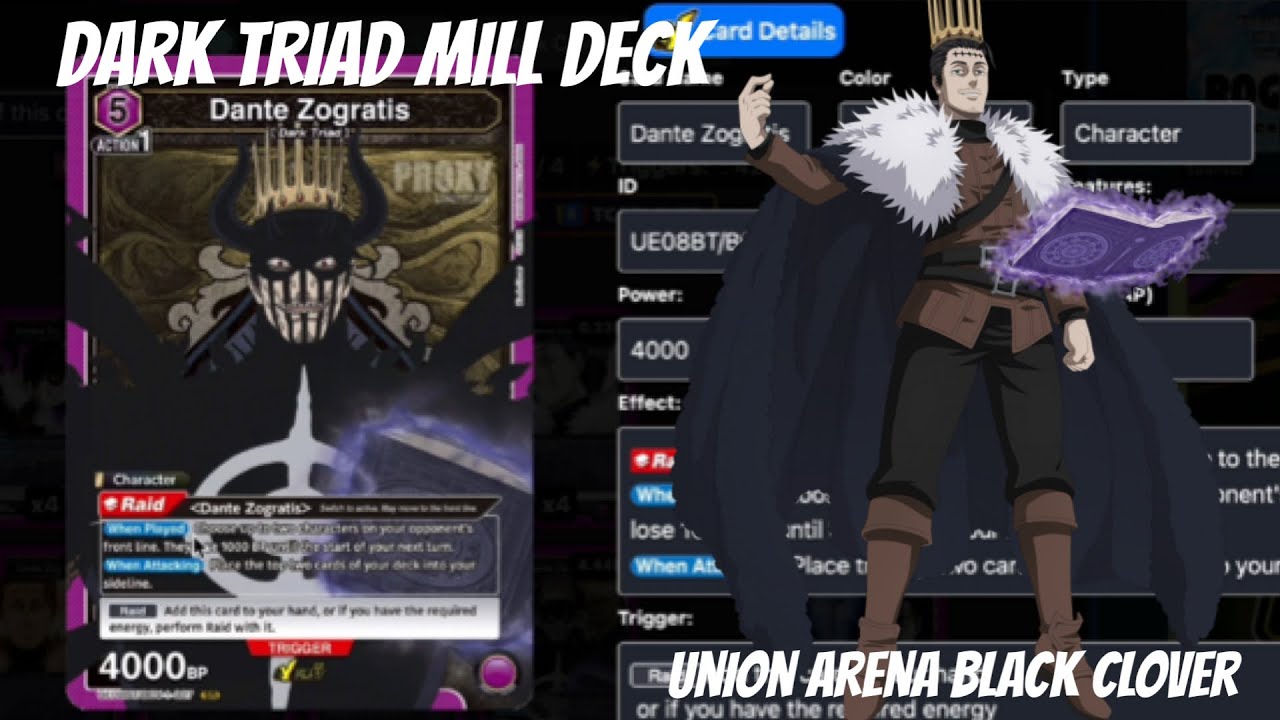UNION ARENA BLACK CLOVER (Purple Dark Triad Mill Deck) - YouTube